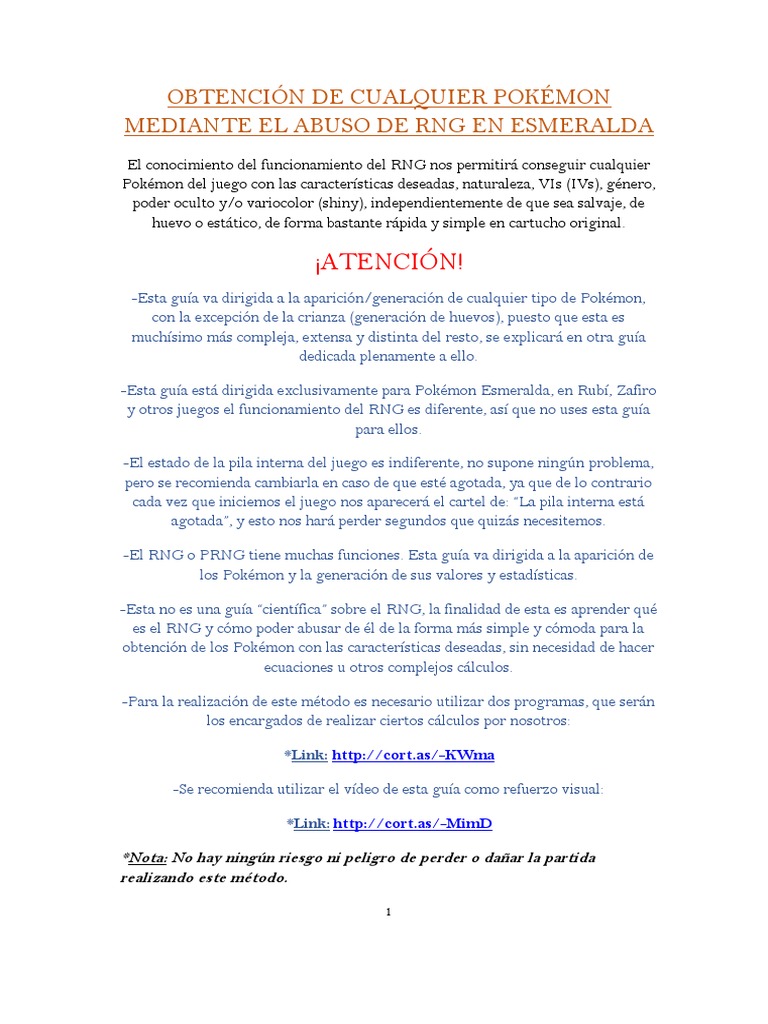 #4 Abuso de RNG en Esmeralda | PDF | Pokémon | Videojuegos