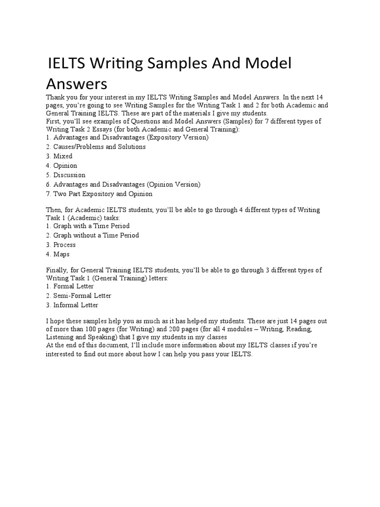 IELTS Writing Samples And Model Answers | PDF | Prison | International ...