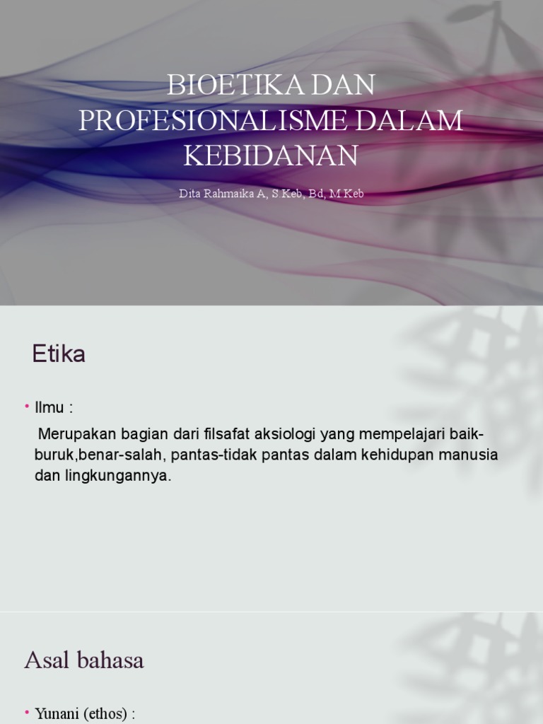 Etika Kebidanan dan Profesionalisme | PDF | Gaya Hidup