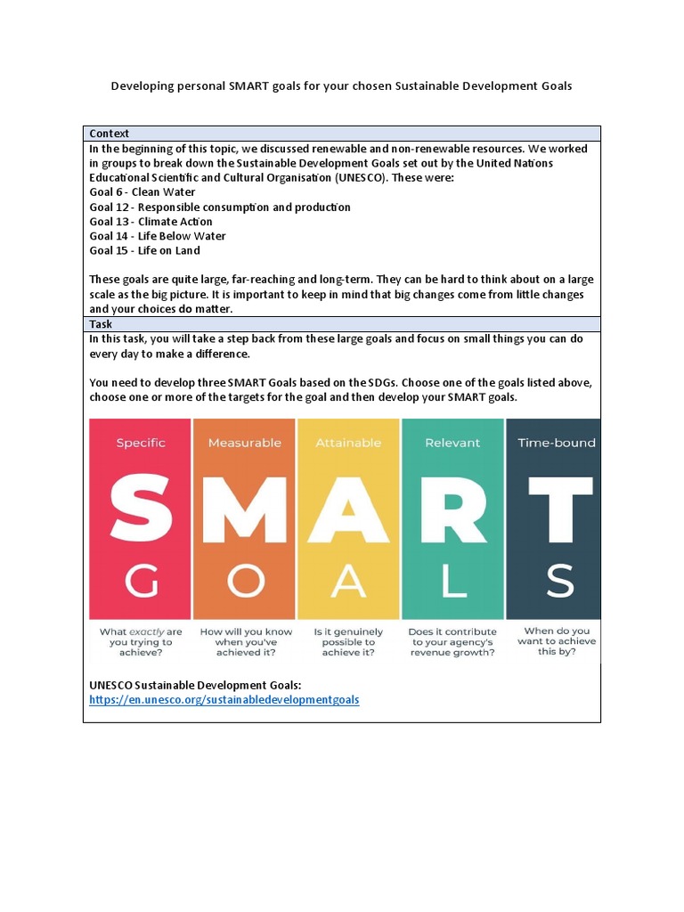 Smart Goals | PDF | Climate Change Mitigation | Sustainability