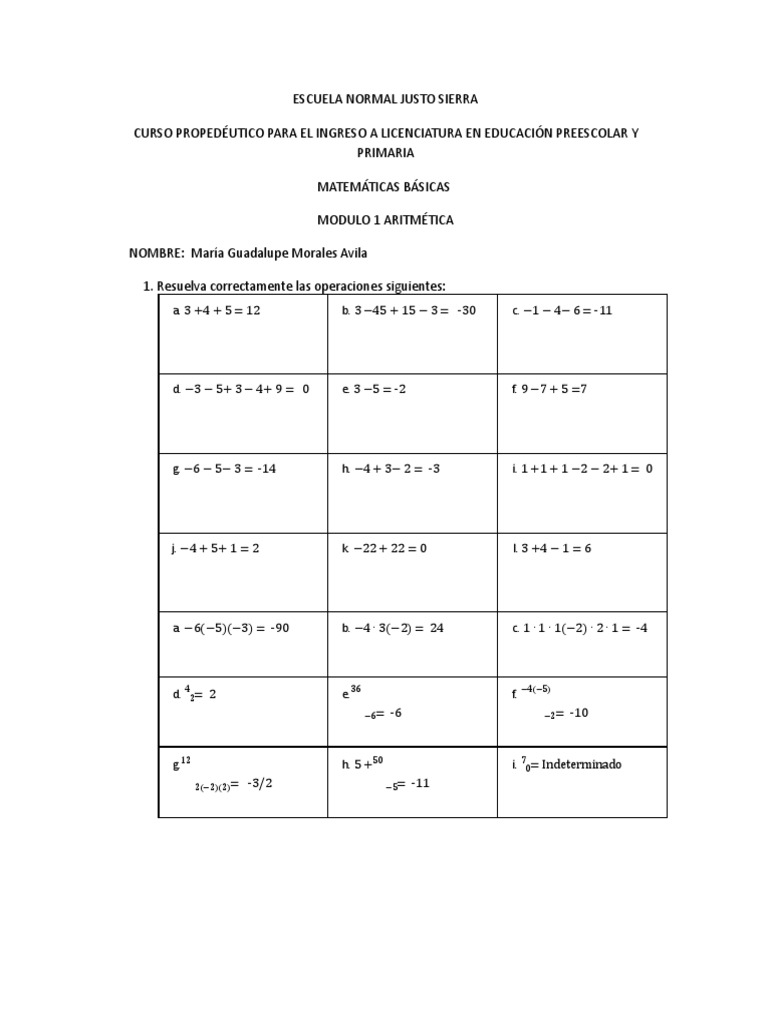 Curso Propedéutico: Aritmética Básica | PDF