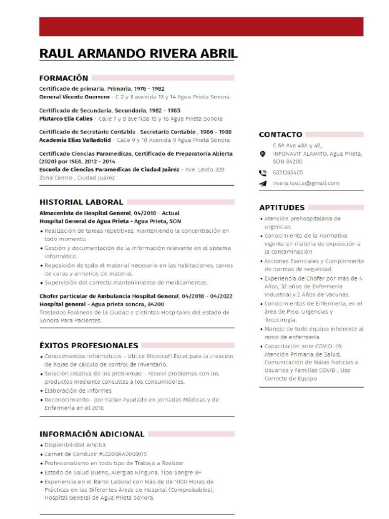 Curriculum Vitae .-Raul Rivera | PDF