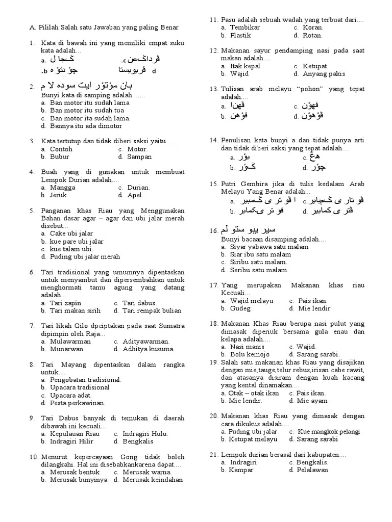 Soal BMR KLS 5 2022-23 S1 | PDF