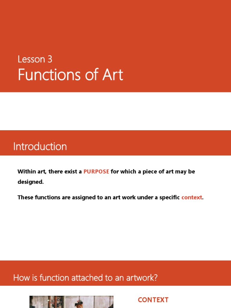 Week 4 - Lesson 3 - Functions of Art | PDF | Satire | Experience