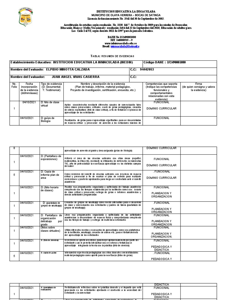 Cuadro de Resumen 2021 | Descargar gratis PDF | Evaluación ...