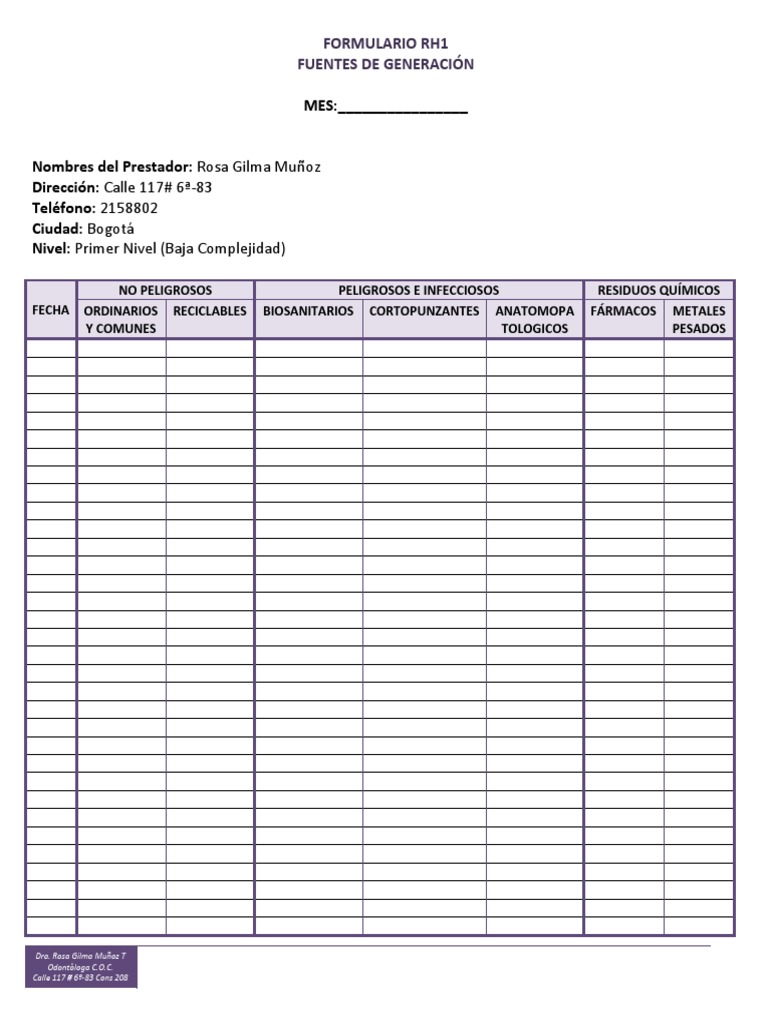 Formulario RH1 | PDF