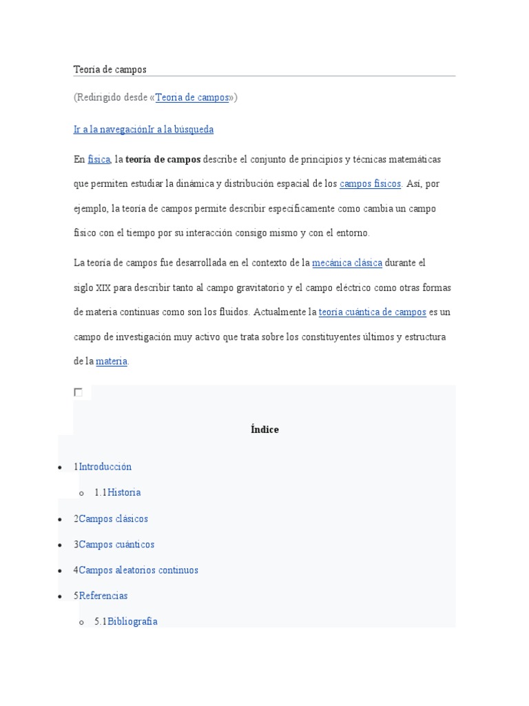 Teoría de Campos en Física Moderna | PDF | Campo (física) | Mecánica ...