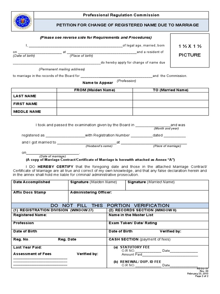 Petition For Change of Name Due To Marriage | PDF | Notary Public ...