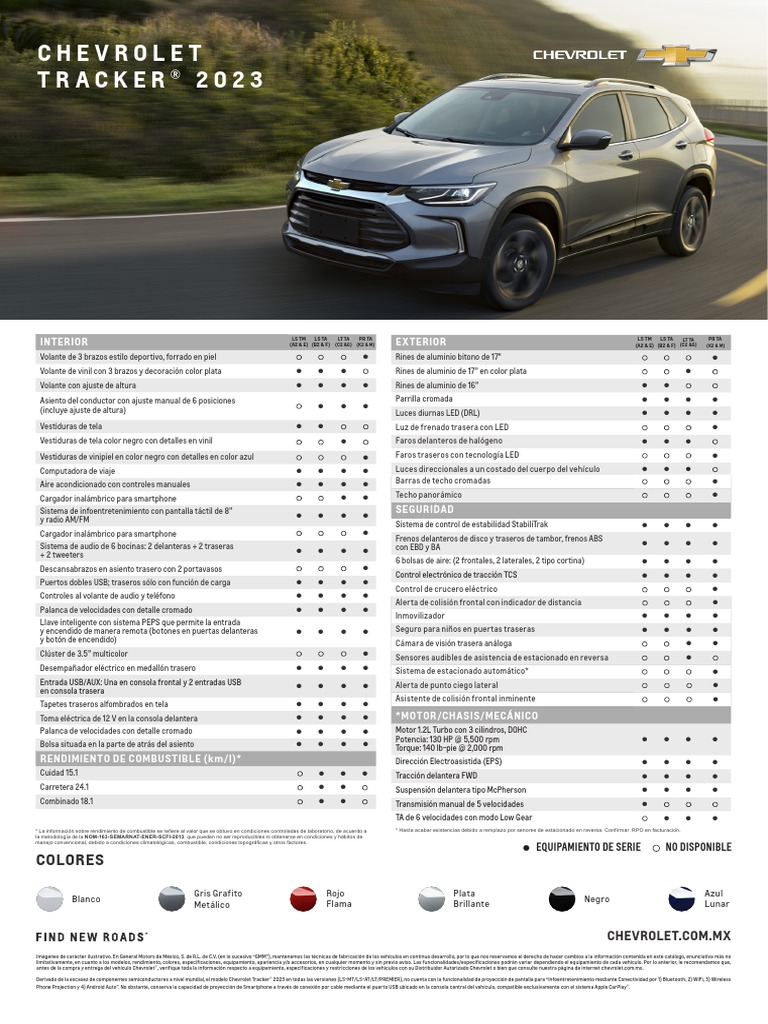 2023 Tracker Ficha Tecnica v3 | PDF | Smartphone | Tecnologías automotrices