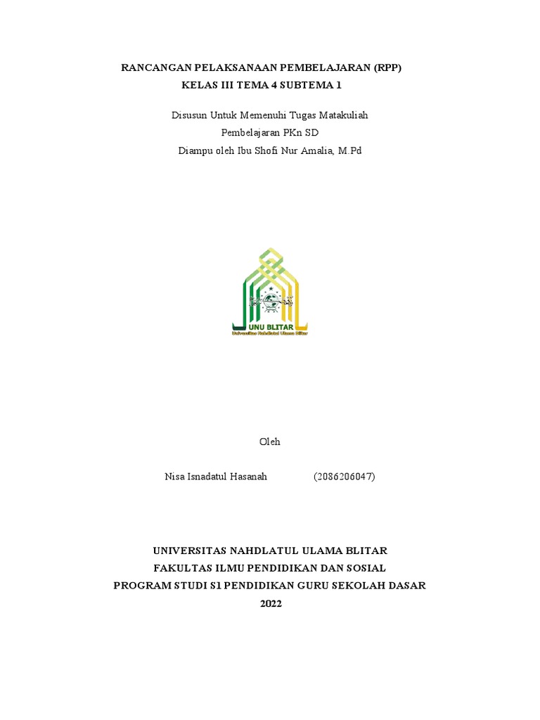 RPP PKN Revisi | PDF