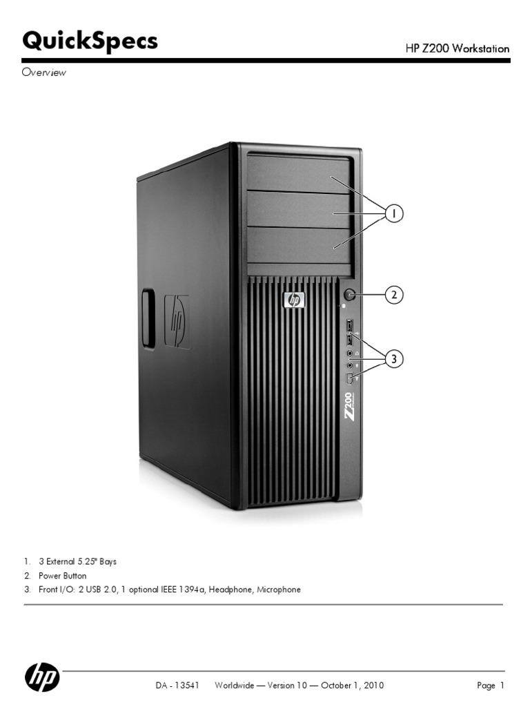HP Z200 Tower Quickspecs Compeve | PDF | Computer Science | Computer ...