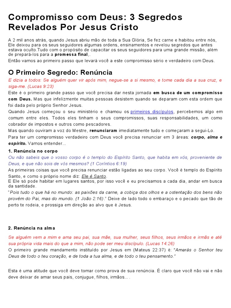 Compromisso Com Deus | PDF | Jesus | Deus