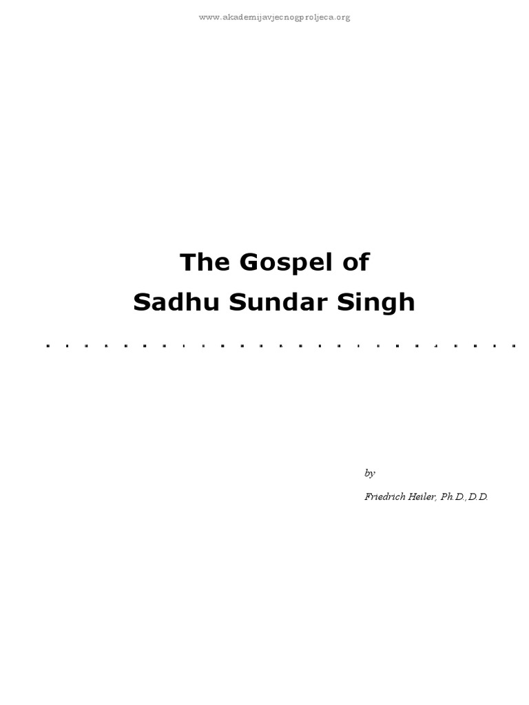 The Gospel of Sadhu Sundar Singh (PDFDrive) | PDF | Guru Nanak | Salvation