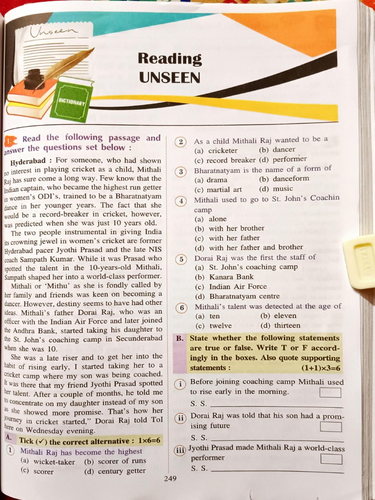 Reading Unseen 1,2 and 3 | PDF