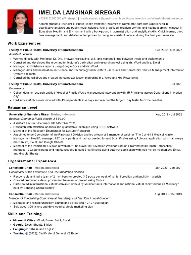 IMELDA LAMSINAR SIREGAR-resume | Download Free PDF | Computing