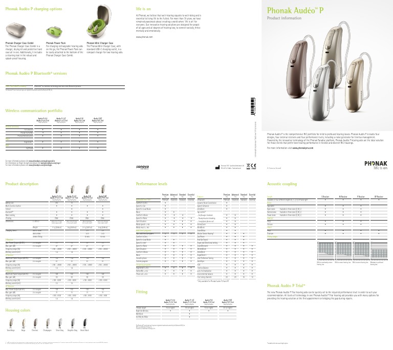 Phonak Audeo P 210x280 EN V1.00 027-0602-02 | PDF | Decibel | Bluetooth