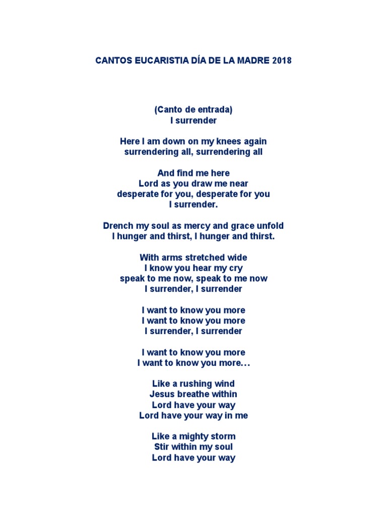 Cantos Eucaristia Día de La Madre 2018 | PDF | María, madre de Jesús | Cristo (título)
