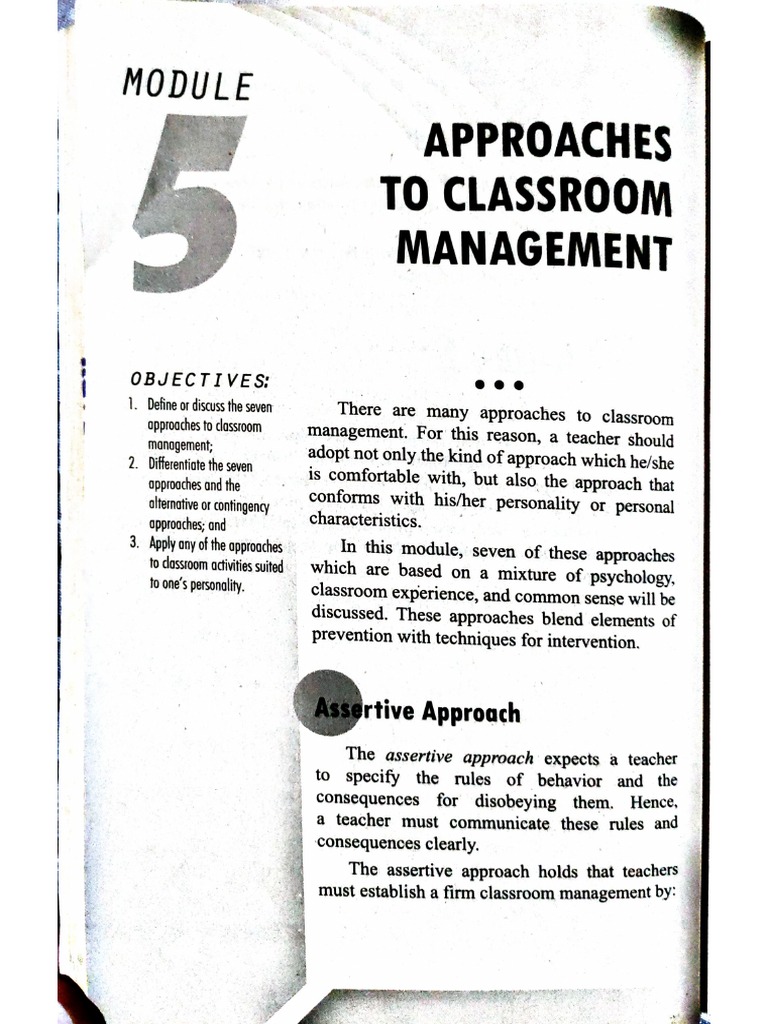 Approaches To Classroom Management | PDF