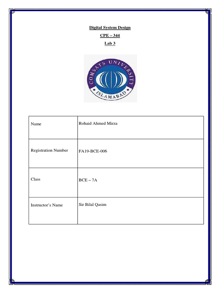 Lab 3 DSD | PDF | Computer Engineering | Electronic Circuits
