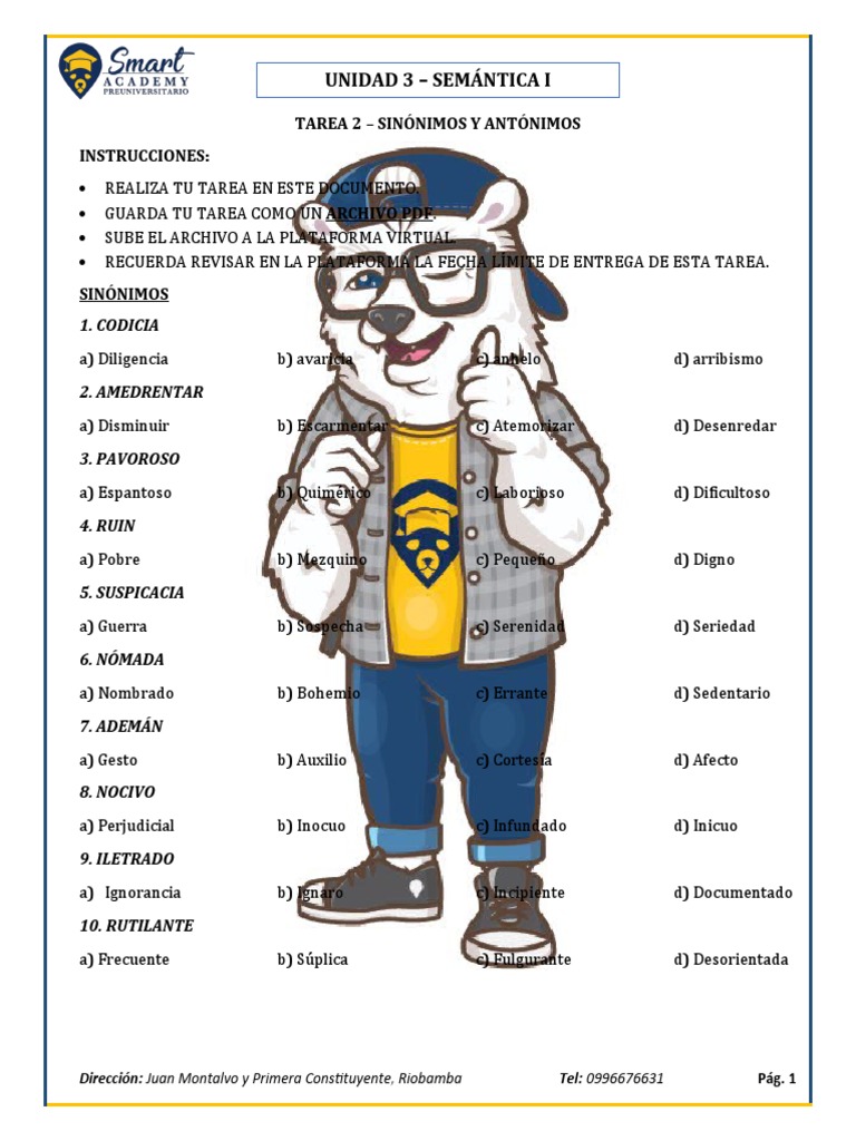 Tarea 2-Sinonimos y Antonimos | PDF