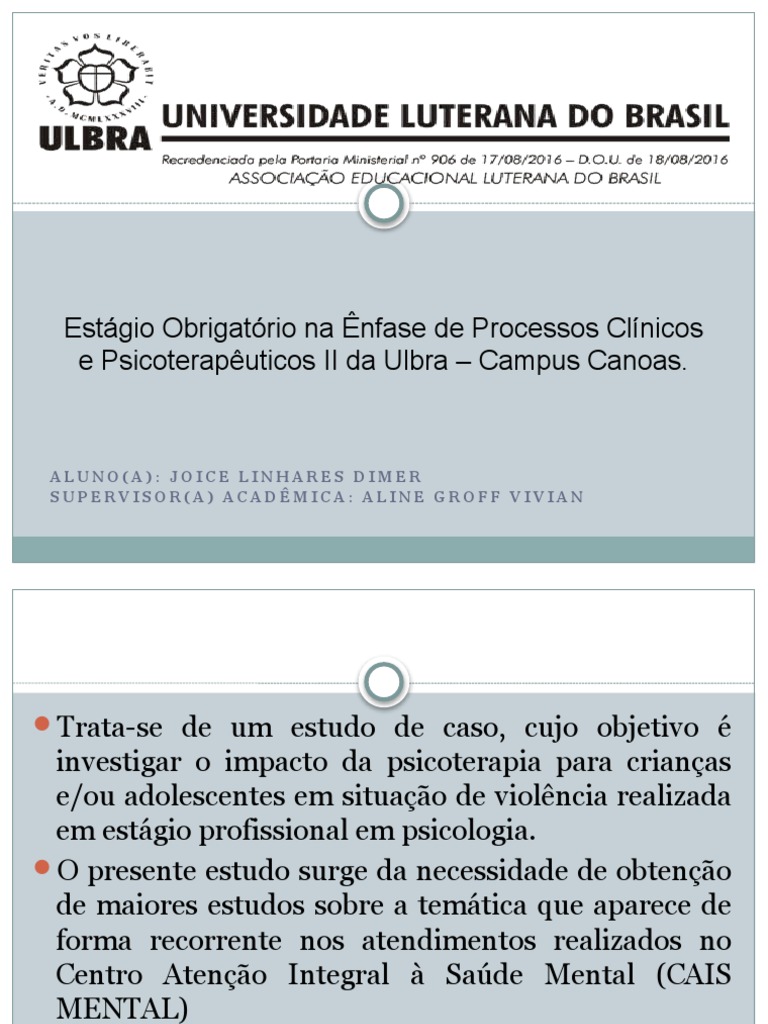 Estágio Obrigatório Na Ênfase de Processos Clínicos AP1 - Caso Clinico ...