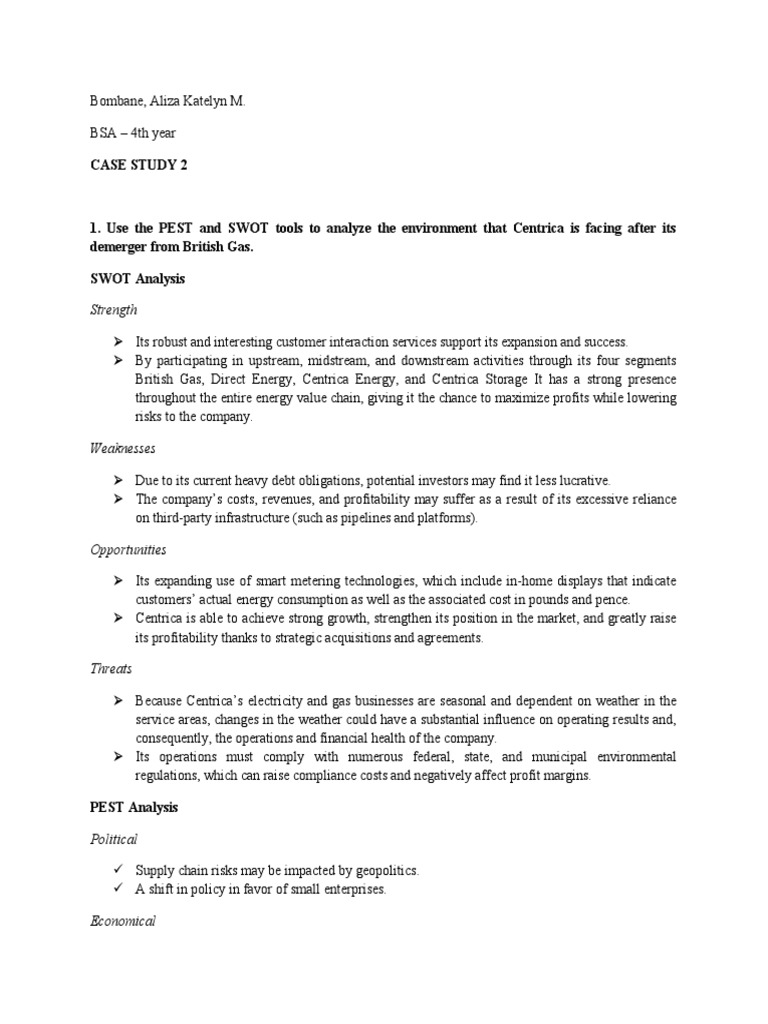 Case Study2 | PDF | Sustainability | Swot Analysis