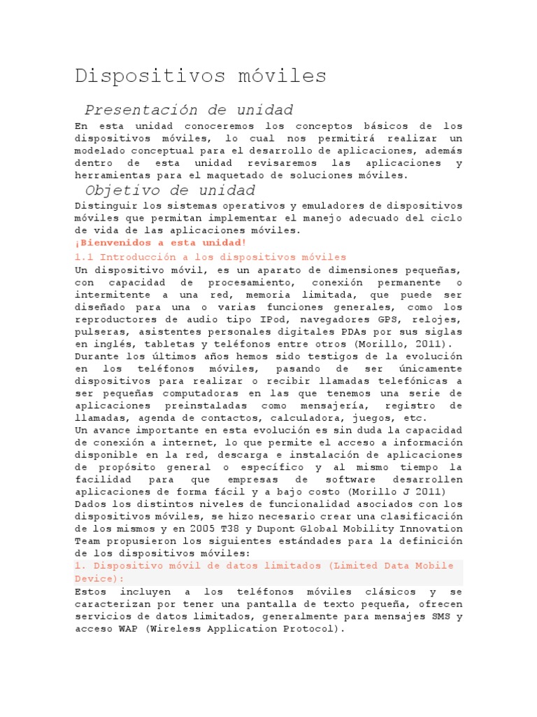 Dispositivos Móviles | PDF | Aplicación movil | Software de la aplicacion