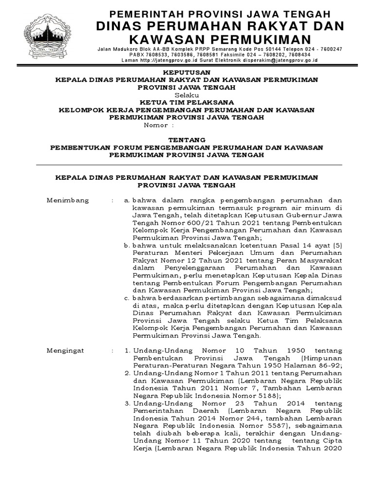 Draft SK Forum PKP - 25 Nov 2021 | PDF | Griya & Taman