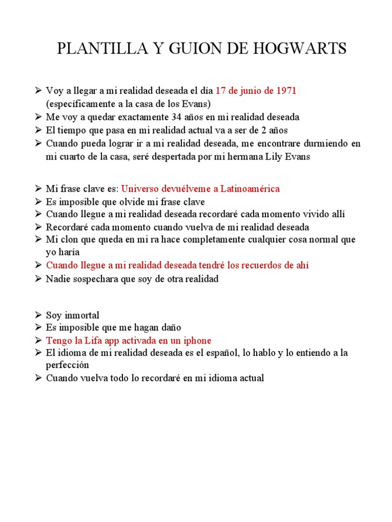 PLANTILLA Y GUION DE HOGWARTS Merodeadores | PDF