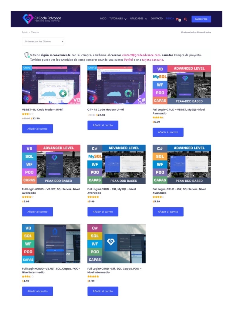 APP C# Rjcodeadvance-Com-Tienda | PDF | Bases de datos | Software de gestión de datos
