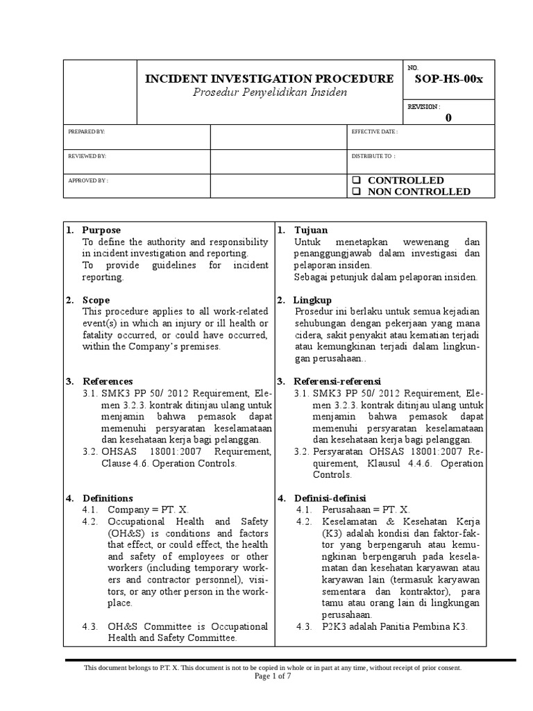 Incident Investigation Procedure | PDF