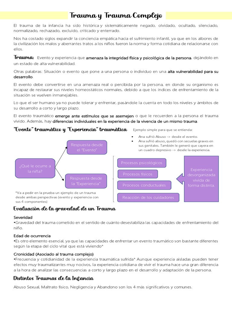 Trauma Complejo en la Infancia | PDF | Trauma psicólogico | Teoría de apego