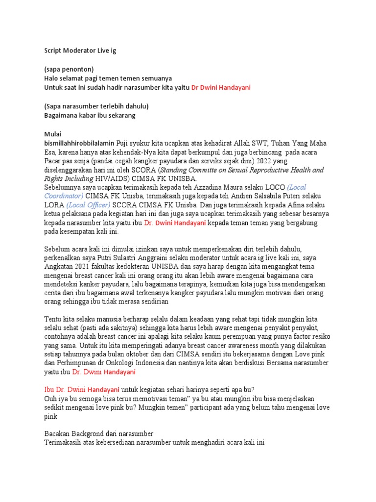 Script Moderator Live Ig | PDF