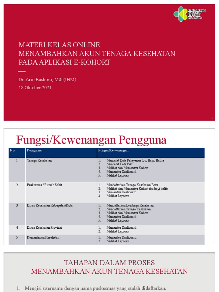 Materi e Kohort Teknis Pengisian Layanan Ibu - Kab Bandung | PDF
