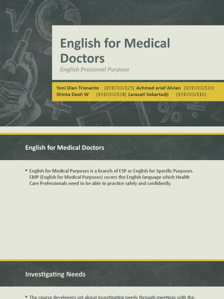 English for Medical Professionals Course | PDF | Medicine ...