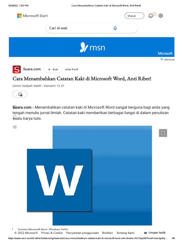 Cara Menambahkan Catatan Kaki Di Microsoft Word, Anti Ribet! | PDF