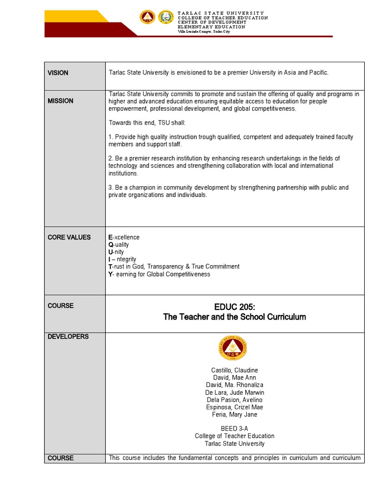 Module Foundations of Curriculum Revised | PDF | Curriculum ...