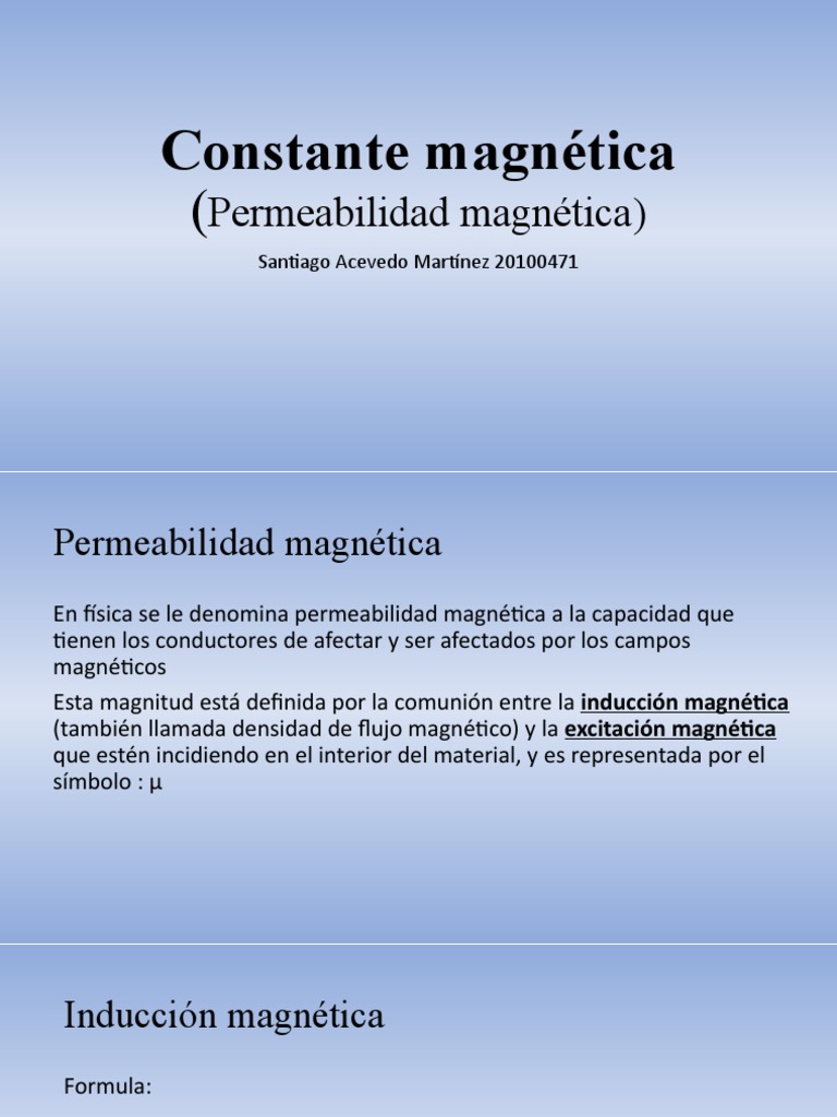 Constante Magnética | PDF | Magnetismo | Campo magnético