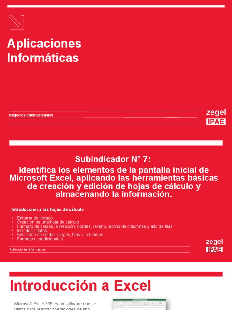 Aplicaciones Informaticas 7 | PDF | Microsoft Excel | Hoja de cálculo