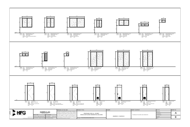 A-8 - Sched of Doors and Windows | Download Free PDF | Window | Door
