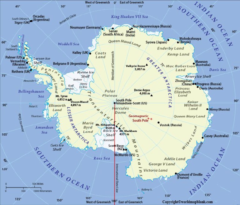 Antarctica Map With Cities Labeled | PDF