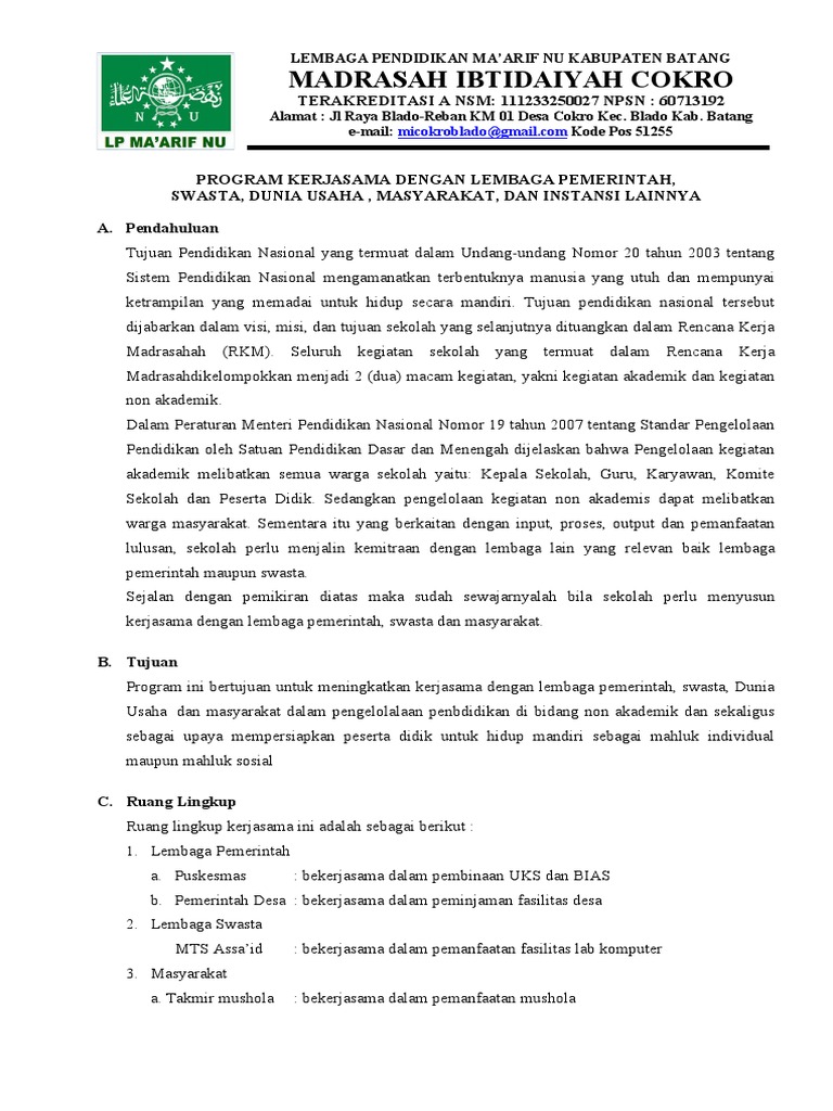 Program Kerjasama | PDF