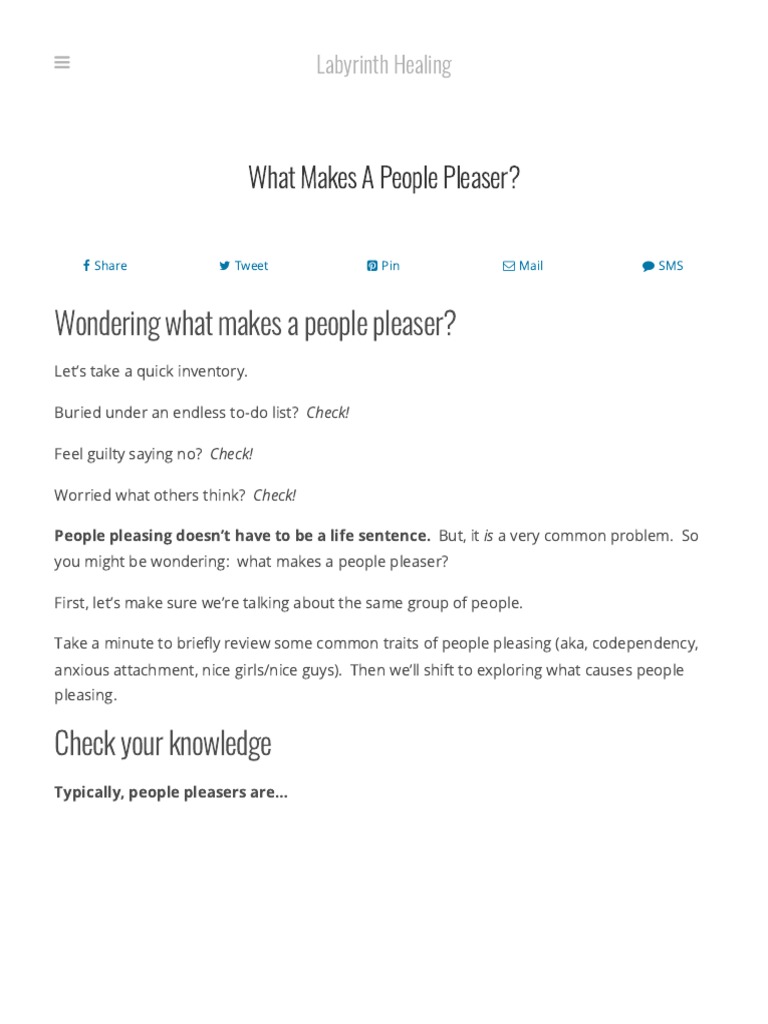 What Makes A People Pleaser - The Origins of People Pleasing Explained ...