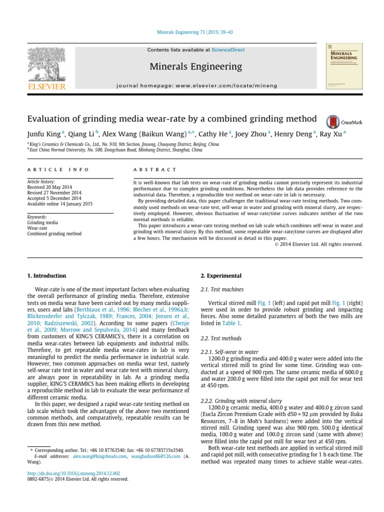 Grinding Media Wear-Rate Analysis | PDF | Technology & Engineering