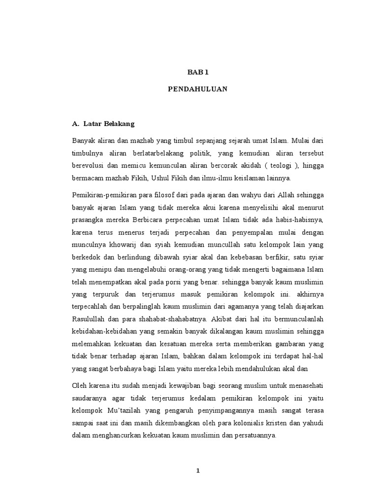 Makalah Mu'tazilah | PDF