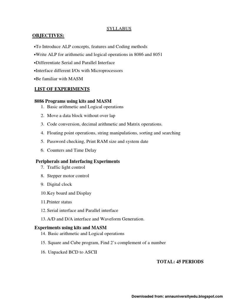 EC8681-Microprocessors and Microcontrollers Lab Manual Valliammai-1 | PDF | Microcontroller ...