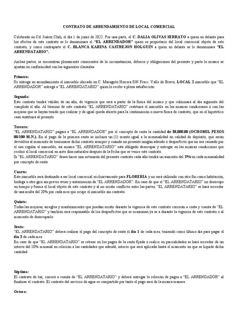 CONTRATO Local | PDF