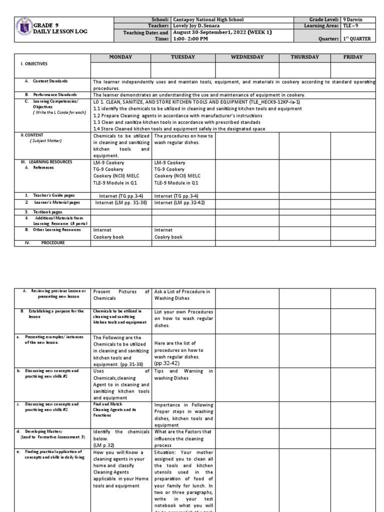 DLL - Tle 7 - Q1 - W2.2 | PDF | Learning | Cognition DLL - Tle 7 - Q1 - W2.2 | PDF | Learning | Cognition