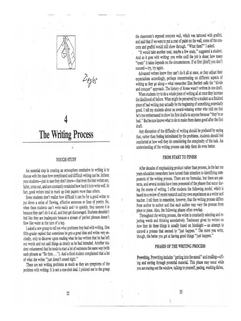 Ziegler The Writing Workshop CH 4 Process | PDF