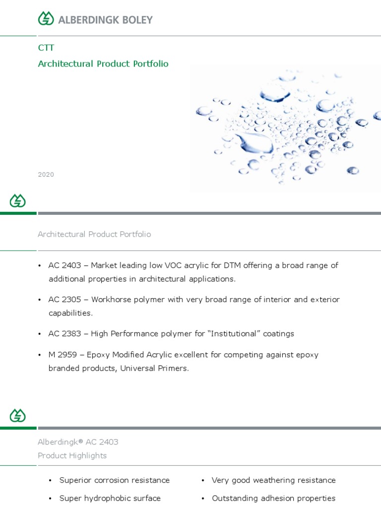 Alberdingk - ABI Architectural Product Portfolio CTT PDF | PDF | Epoxy | Materials